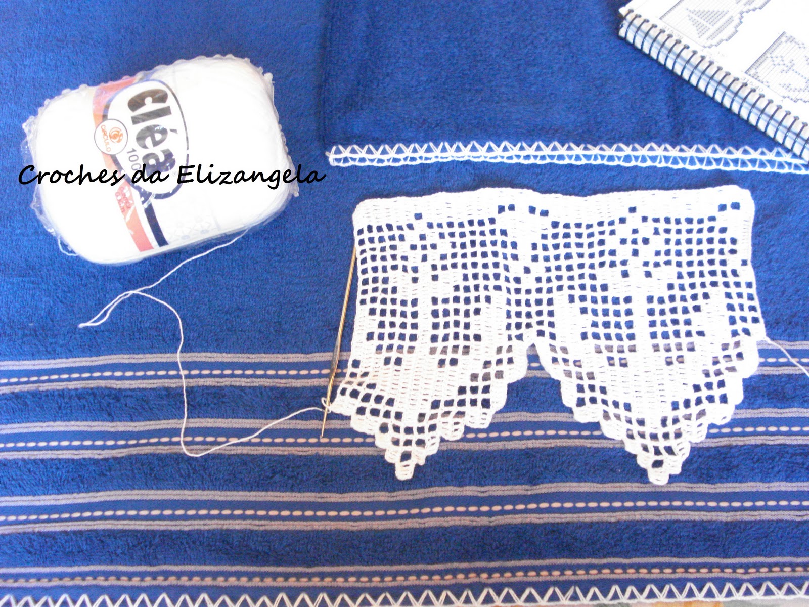 Crochês da Elizangela e Cia.: Toalha de Banho em renda marítima, passo ...