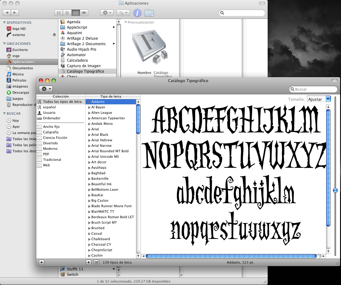 tTeknow-phaggyah: Tipos de letra en MAC OS X