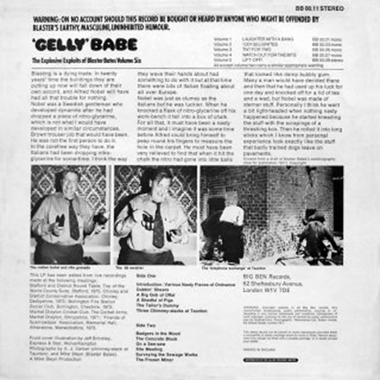 Vintage Stand-up Comedy: Blaster Bates - Vol 6 Gelly Babe 1975 (UK)