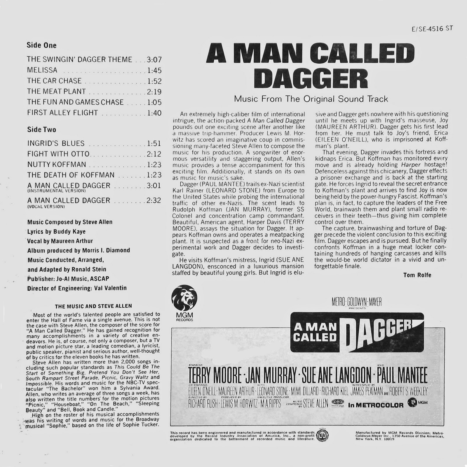 I Got Your Back!: Ronald Stein - A Man Called Dagger (OST) 1967