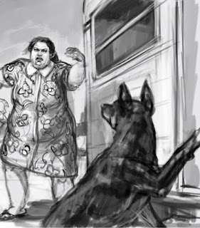 Lach's Free Range: Red Dog Book page roughs 1