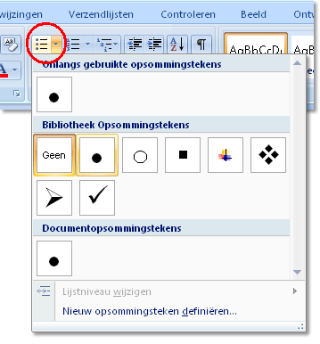 PC Tip van de Week: Tip 85 - Word opsommingstekens