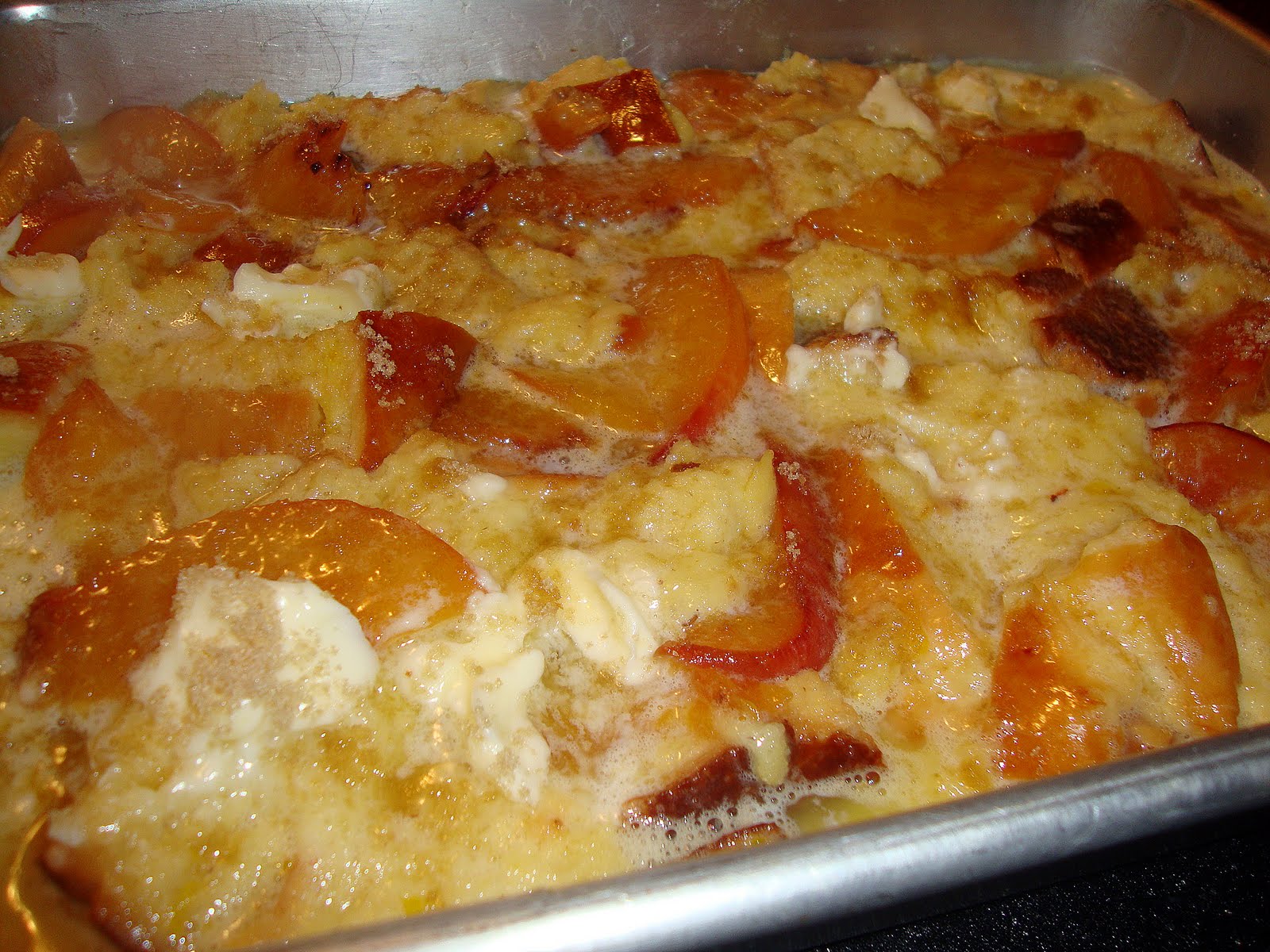 Maple Peach Bread Pudding