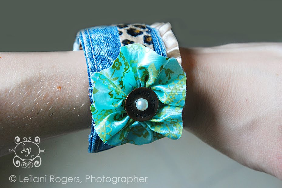 My Many Colored Days: denim cuff bracelet