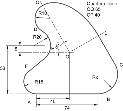 Engineering Drawing: Tangency Problem 01