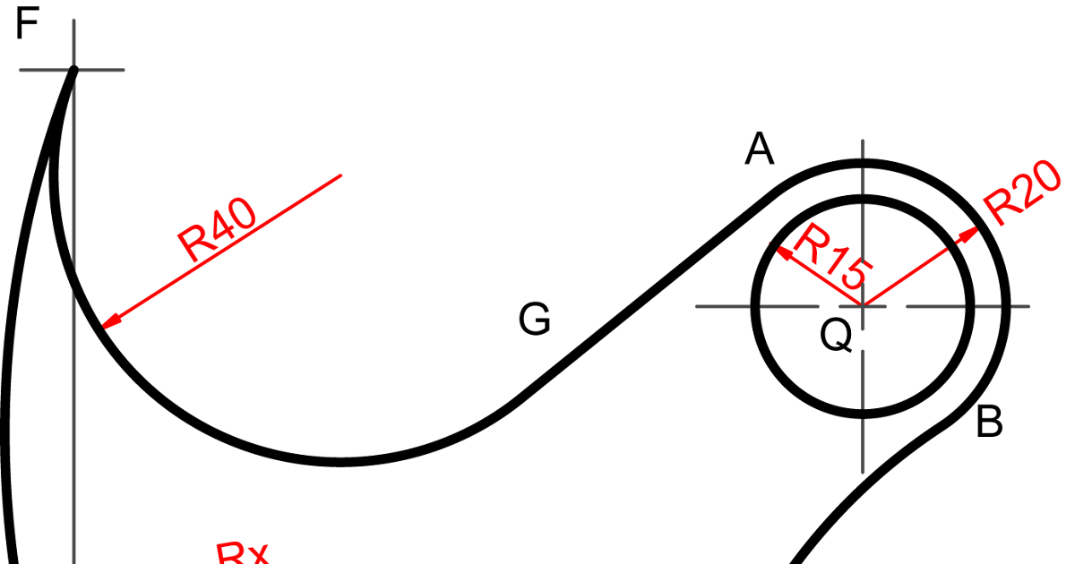 Engineering Drawing Tangency Problem 07