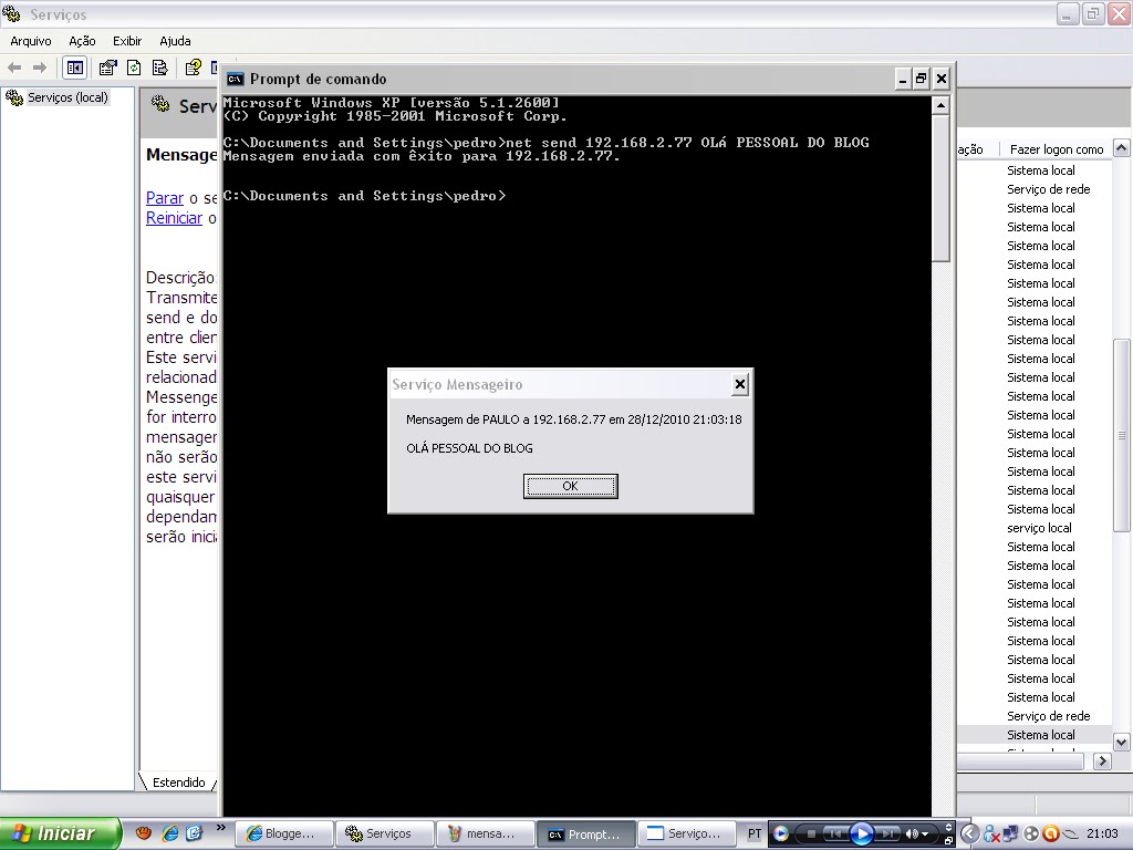 Dicas Info xD: Como mandar mensagem para outro computador pelo prompt ...