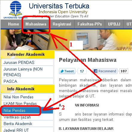 Cara melihat Nilai Universitas Terbuka dari Warnet