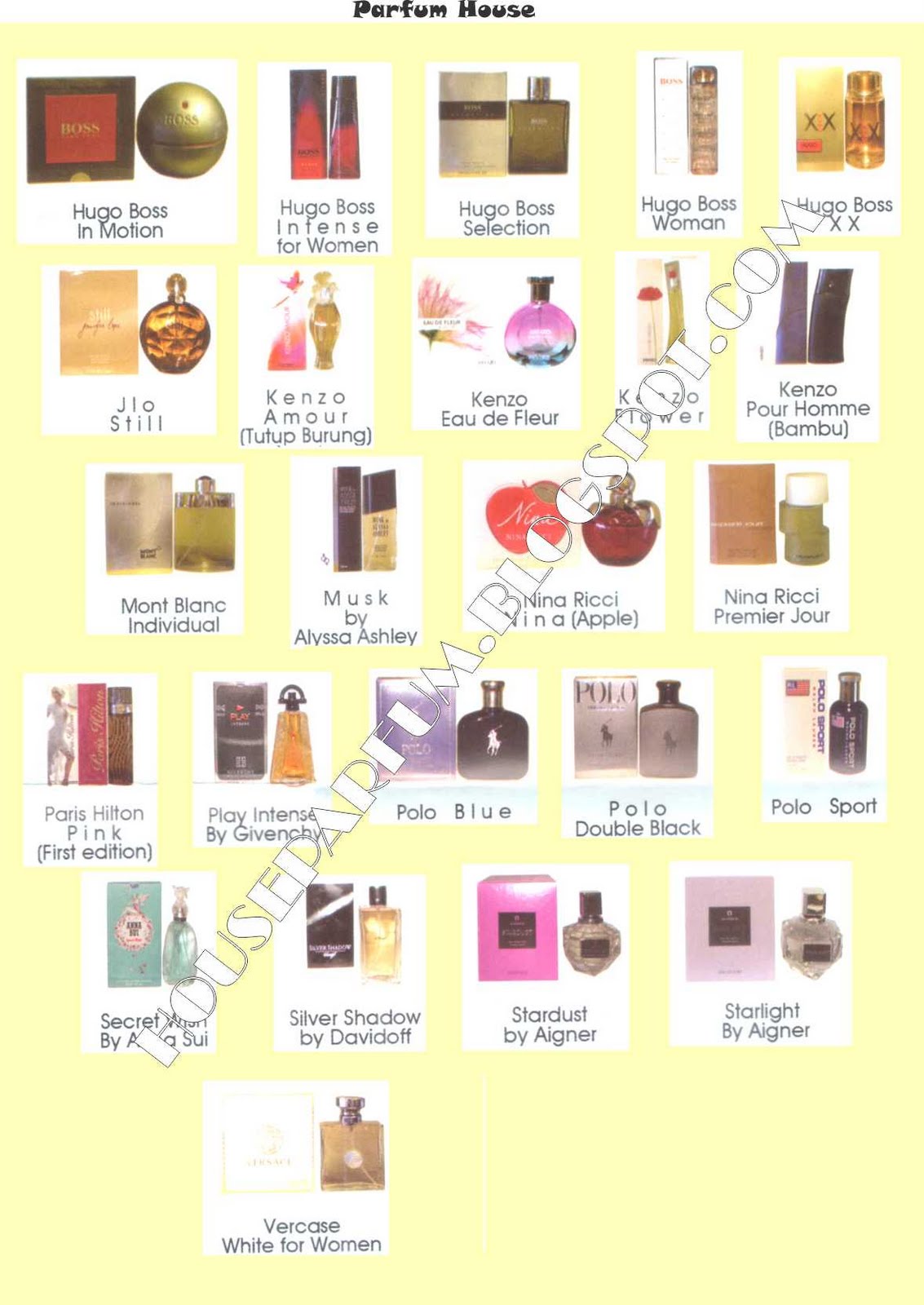 Parfum House: KATALOG PARFUM HOUSE
