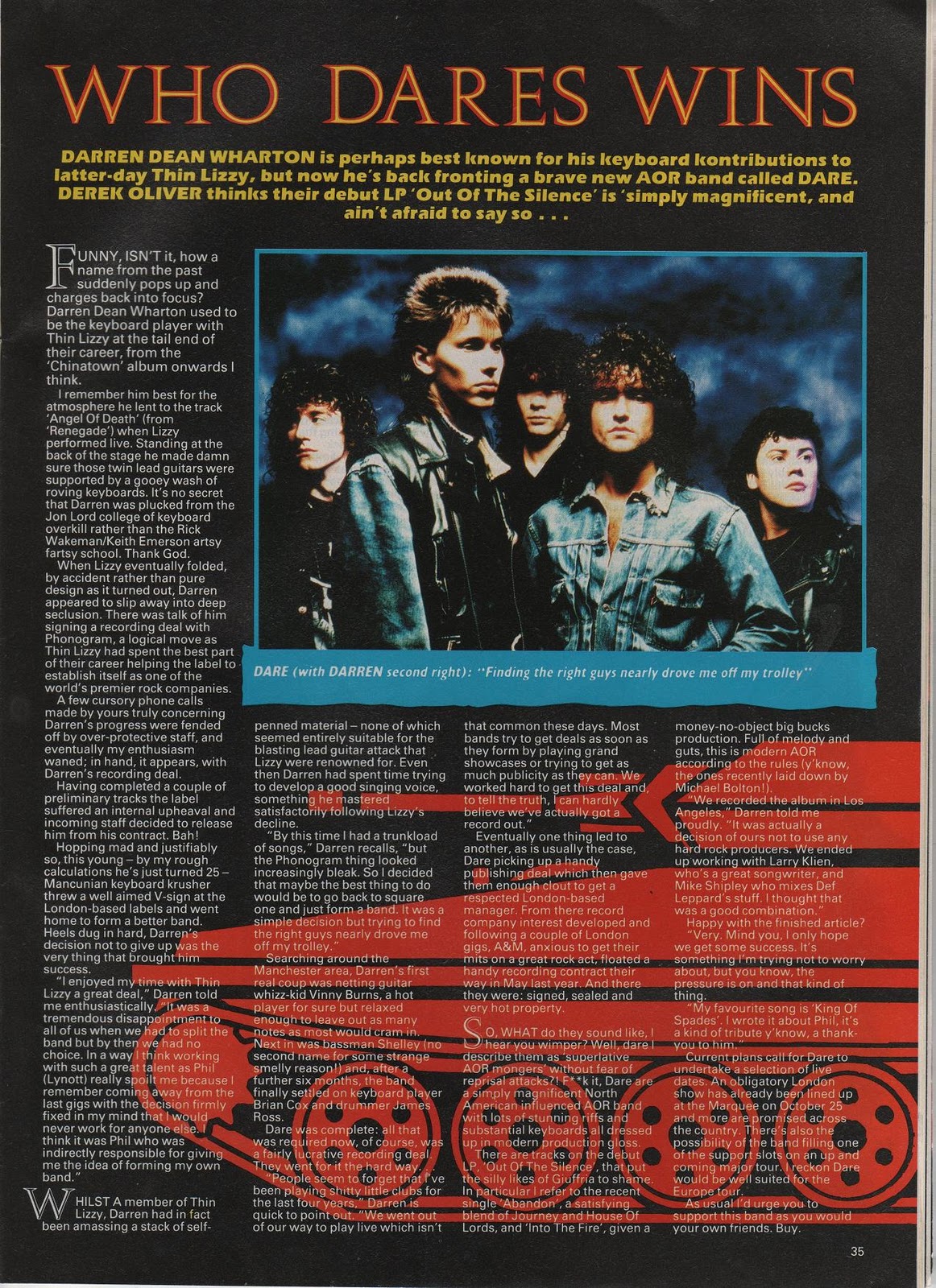 Klassic Kerrang Interviews: Dare - October 1988