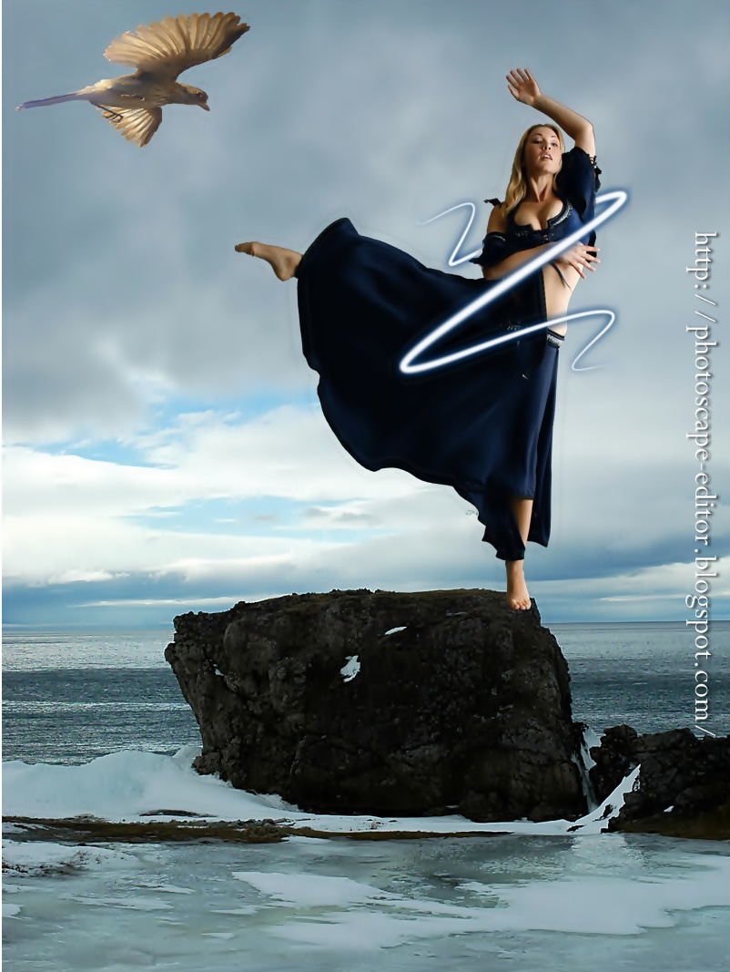 Photoscape Editor: Manipulation-Dance On The Rock