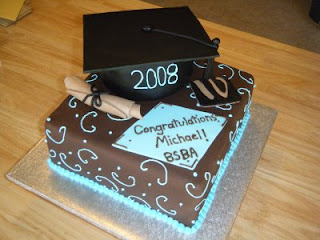Cassy's Cakes: Blue and Brown Graduation Cake