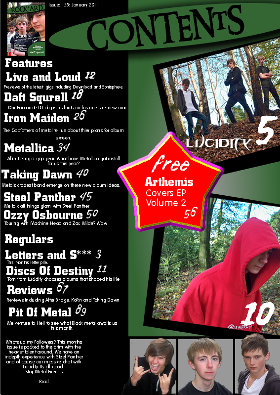 Bradley Linney-As Media Studies: Music Magazine: Contents Page Draft 4