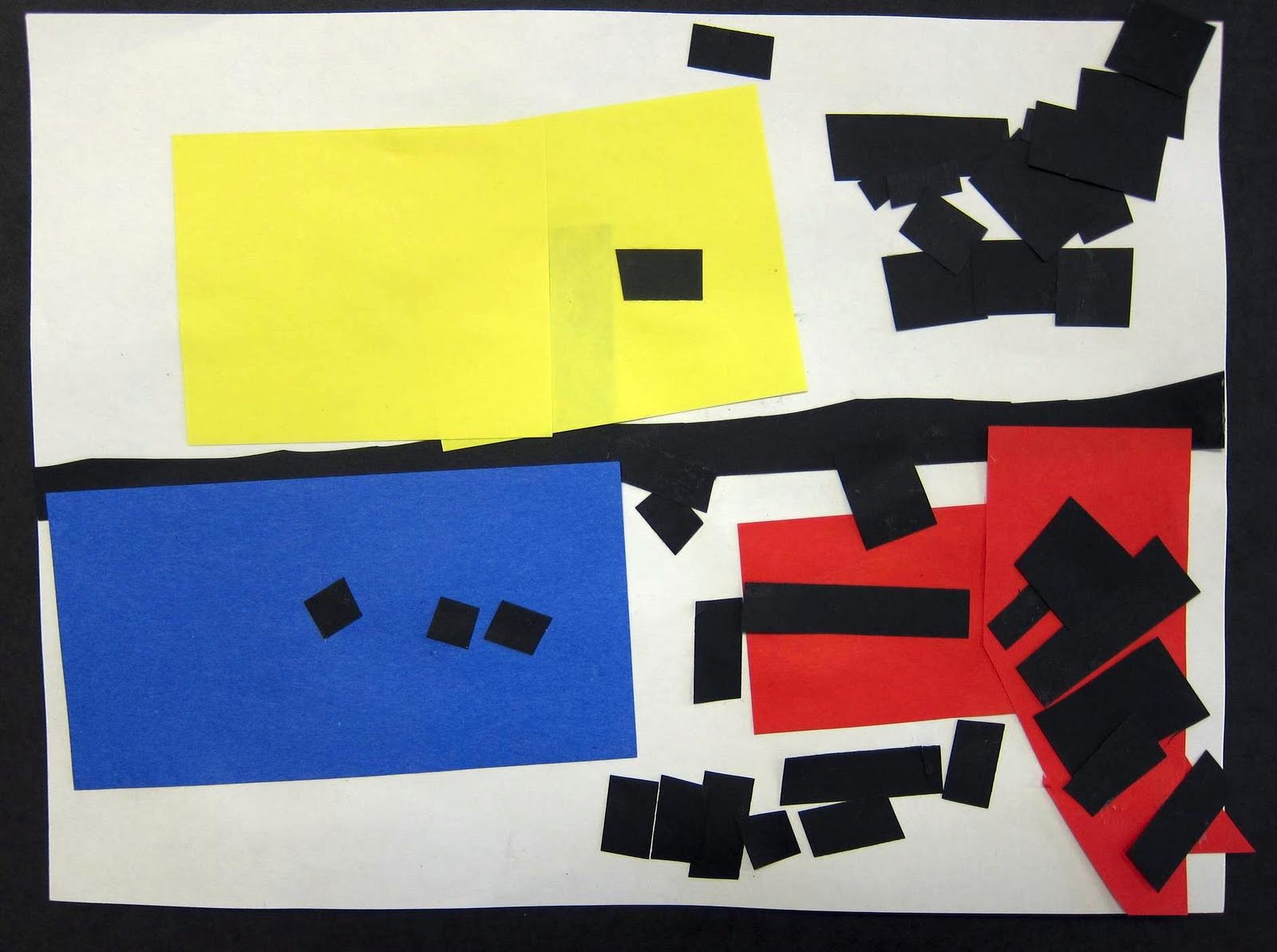 Art is Basic-- Art Teacher Blog: Mondrian Collage-- Primary Colors
