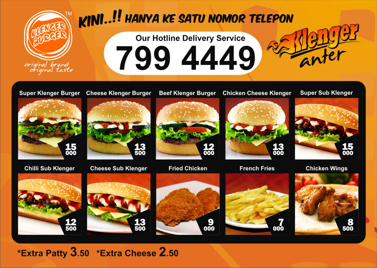 KLENGER BURGER MENU