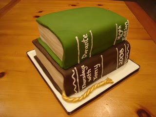 PRETTY IN PINK - A Cake Company: Stack of Books Cake for Tony's 40th ...