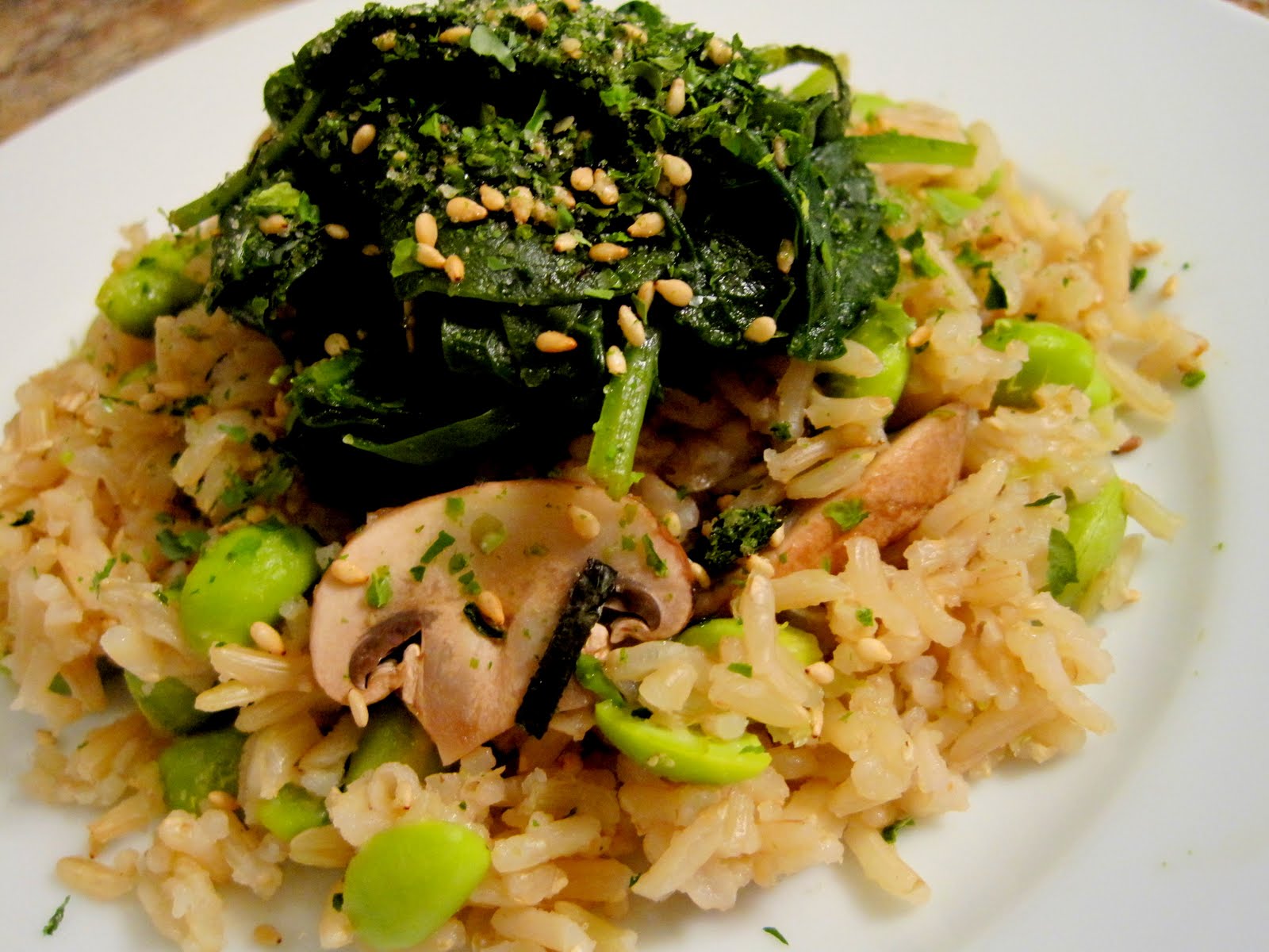 the vegetarian ilokana...: edamame and mushroom brown rice with ...