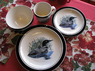Vintage Log Cabin: Cabin Loon Dinnerware