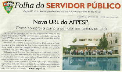 Qualidade de Vida: ESTA COLÔNIA AFPESP É EM IBIRÁ