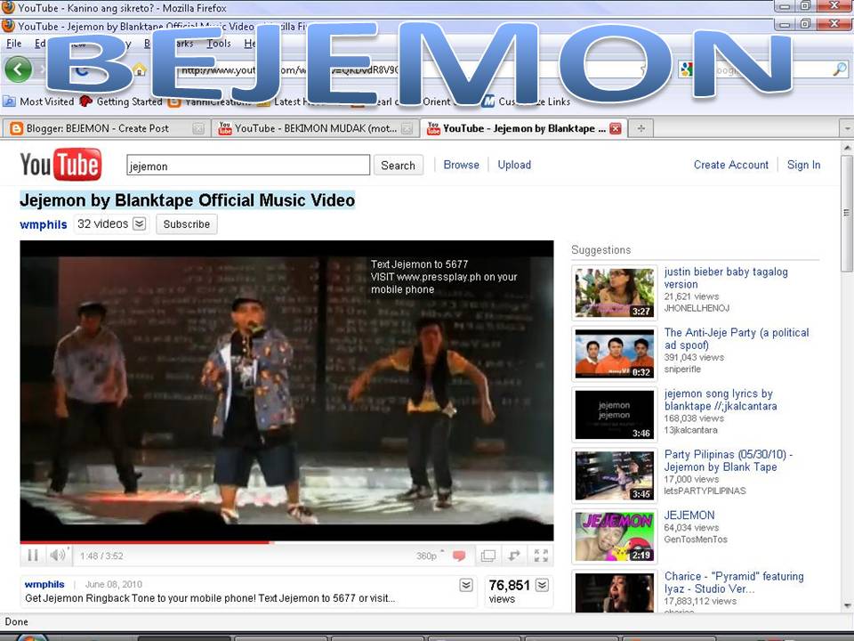 BEJEMON: Jejemon by Blanktape