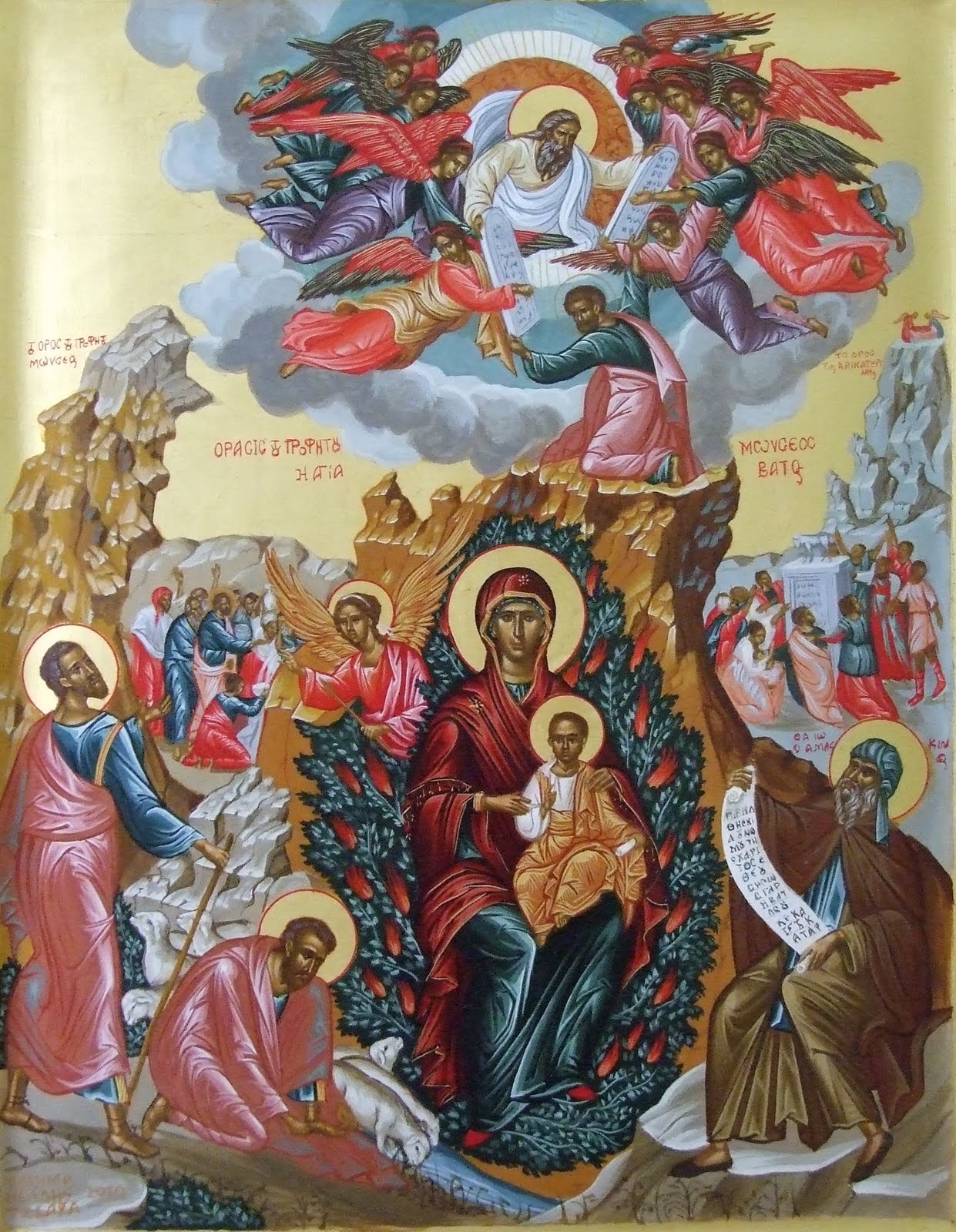 byzantine icons: Θεοτόκος, η Φλεγομένη Βάτος 2010 (αυγοτέμπερα),Mother ...