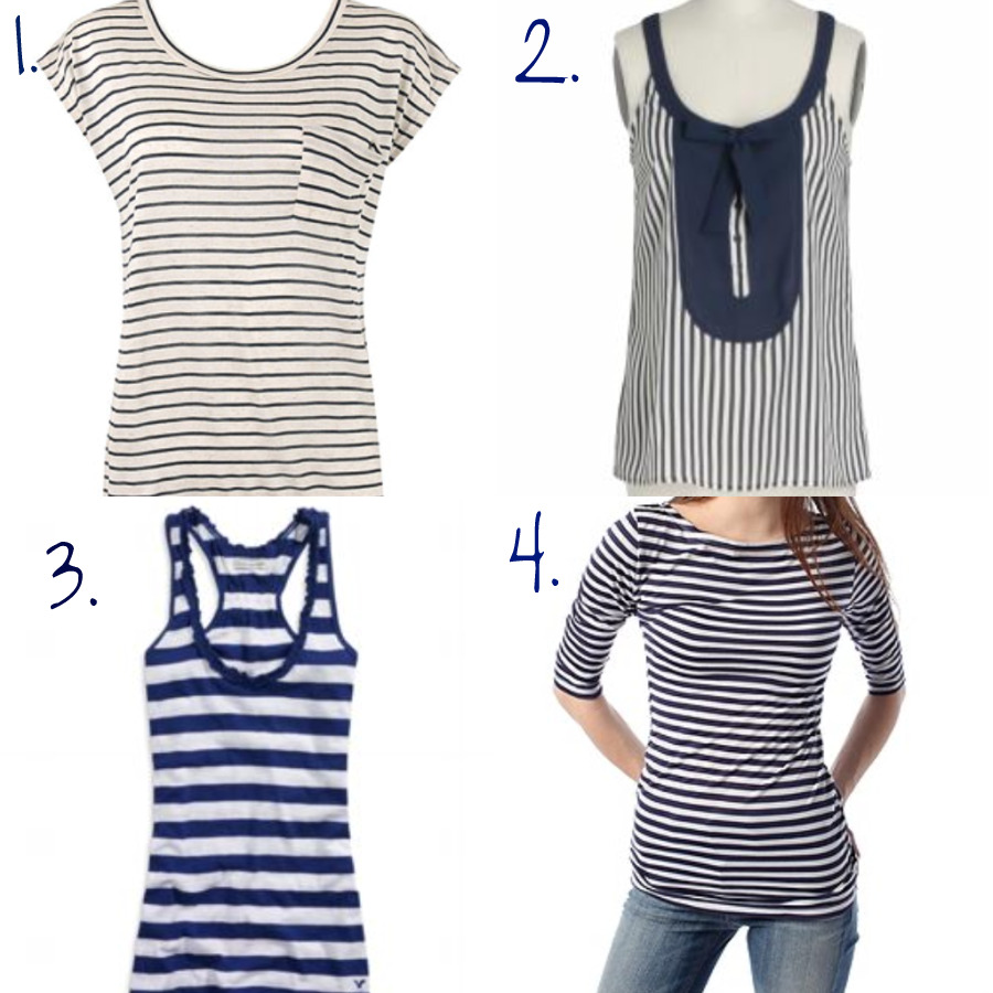 Down and Out Chic: Navy + White Nautical Tops Under $70