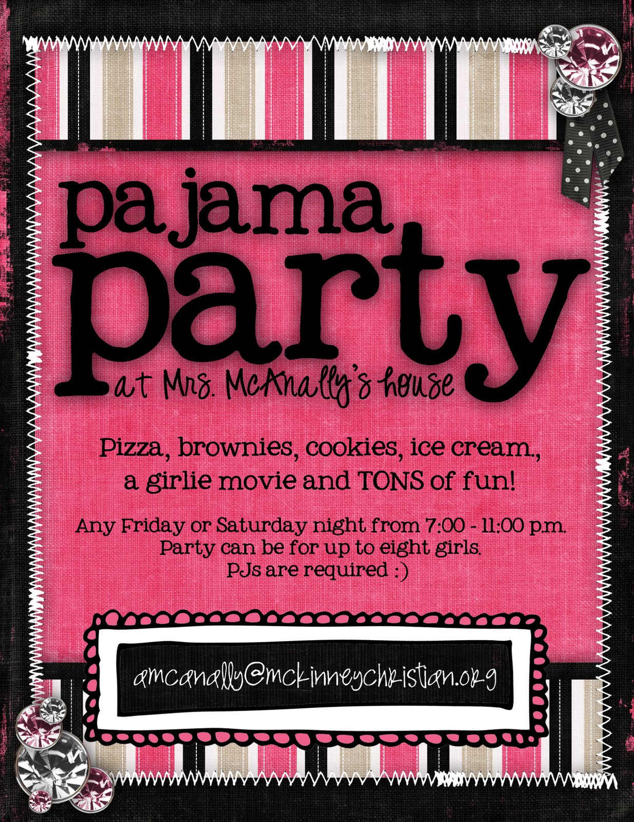 Slightly Askew Designs: PJ Party Auction Flyer