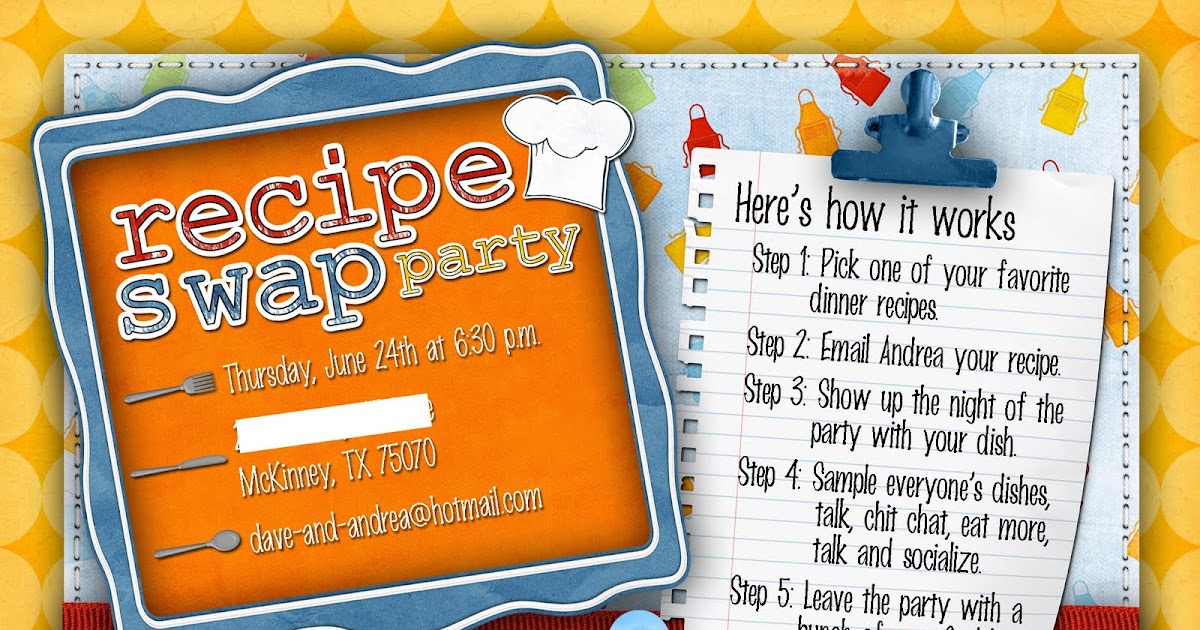 Slightly Askew Designs: Recipe Swap Party Invite