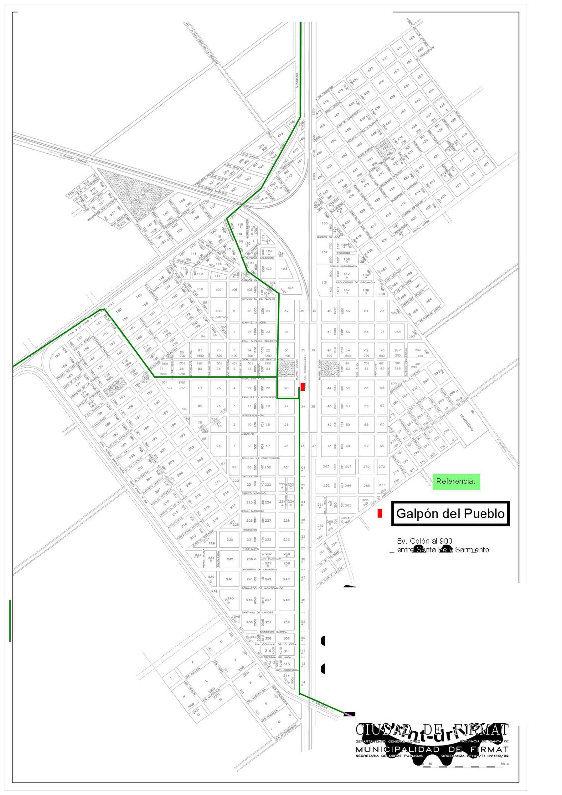 Firmat Vóley: Plano de Firmat, con la Ubicación del Galpón del pueblo ...