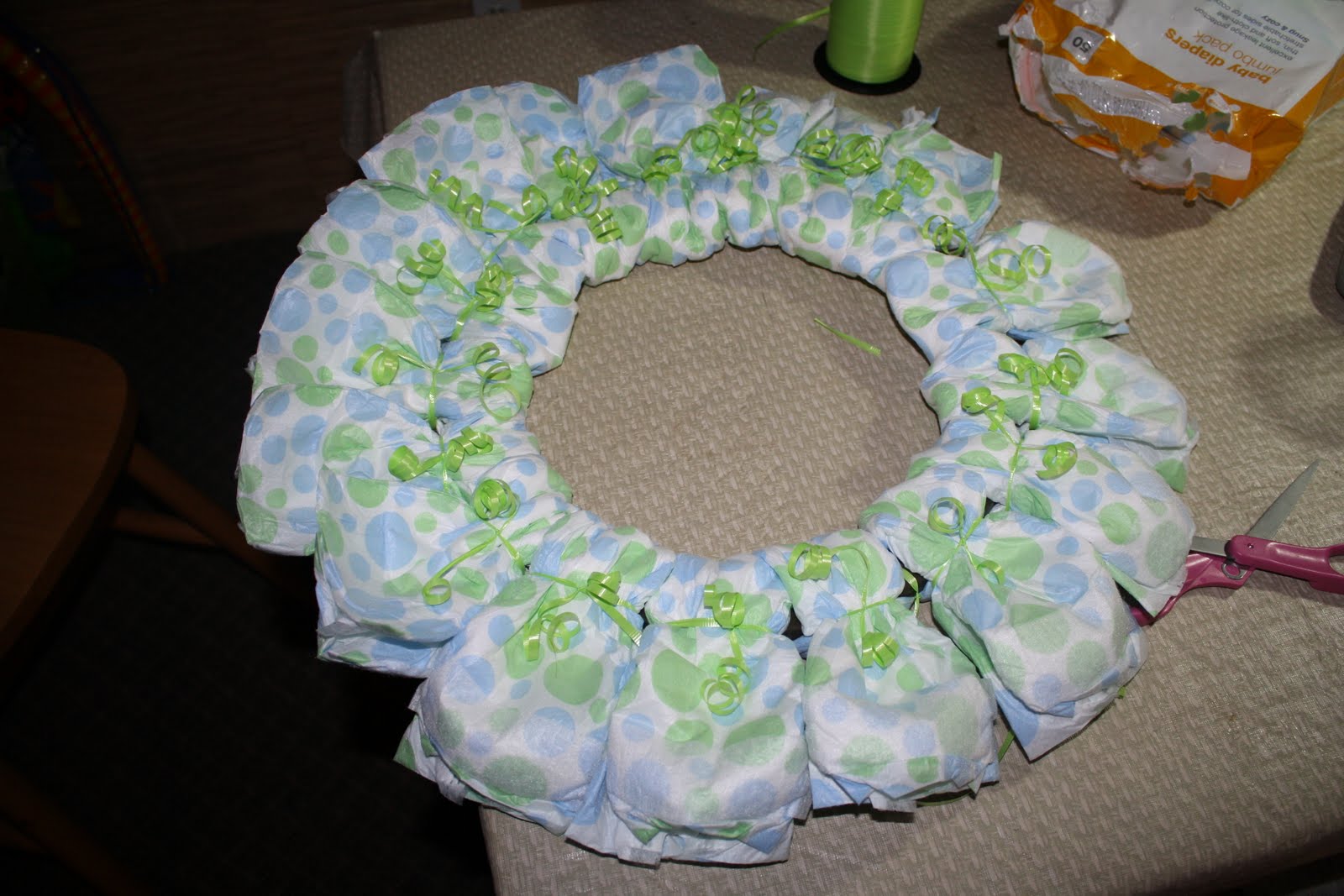 Raising Baitys | A Blog About Life in the Baity Family: diaper wreath