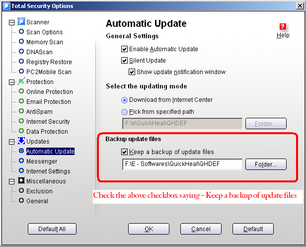 fffff: How to Backup Quick Heal Update Files to Use on Another PC's