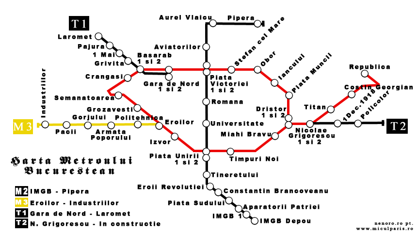 Aici Bilbao: Red de metro de Bucureşti en 2010