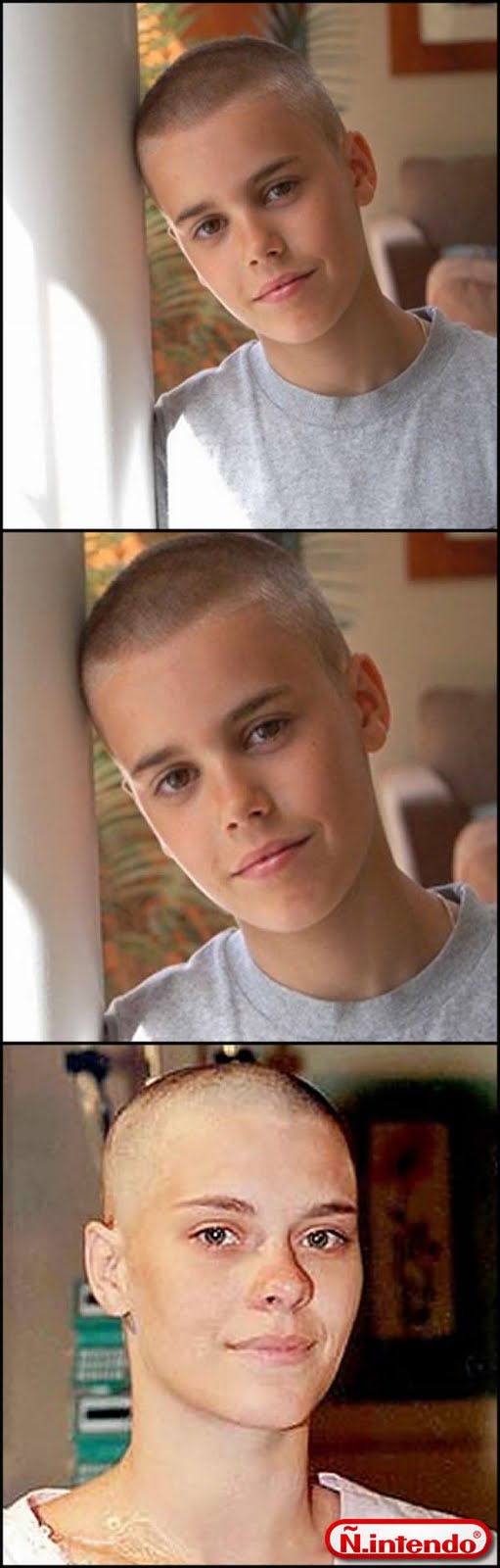 O IDIOTA !: Justin Bieber Careca me lembra alguém...