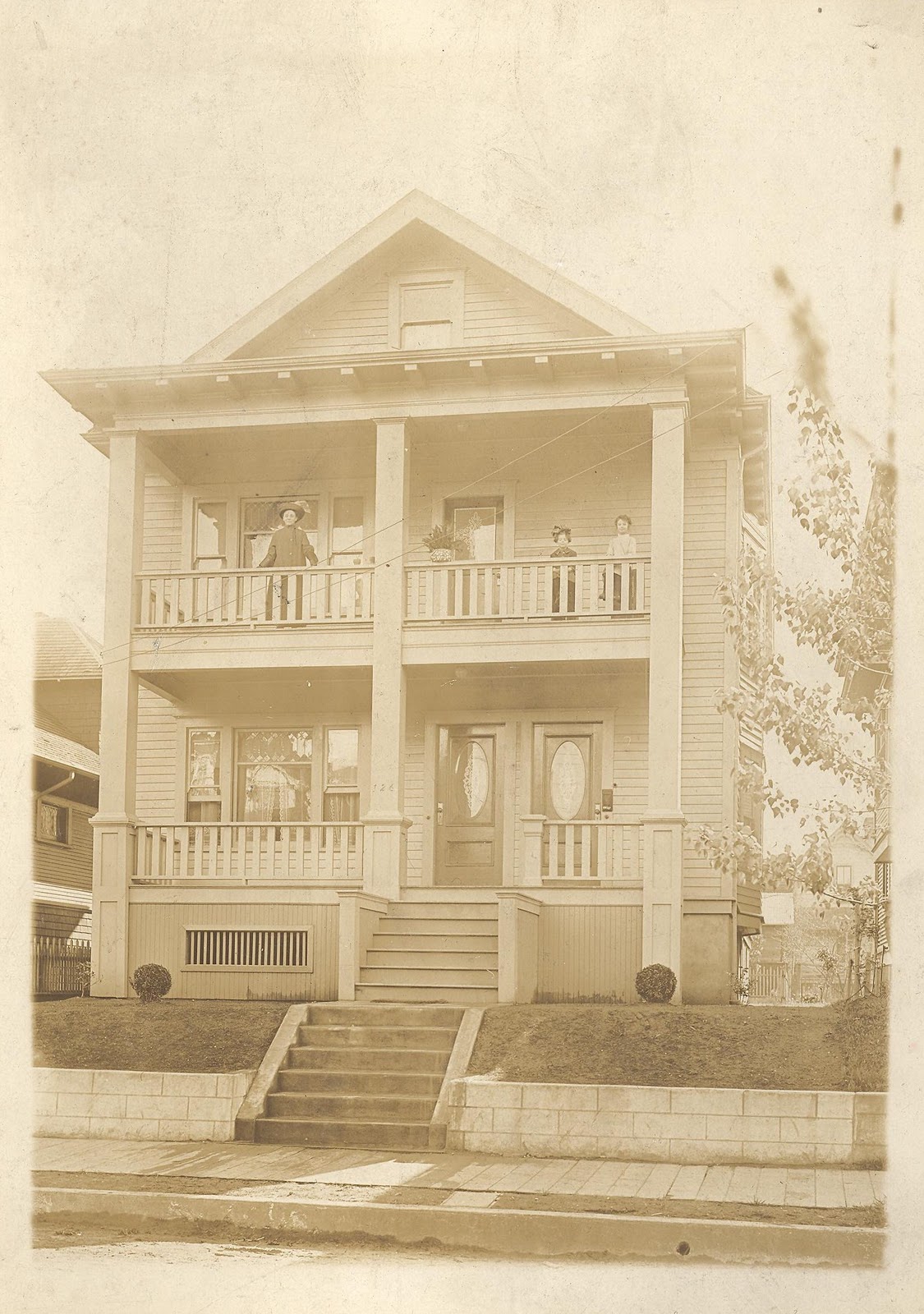 Old photos of architecture: Early view of a duplex