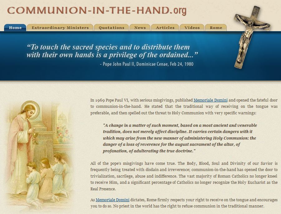 The Pinoy Catholic: Communion in the Hand Website