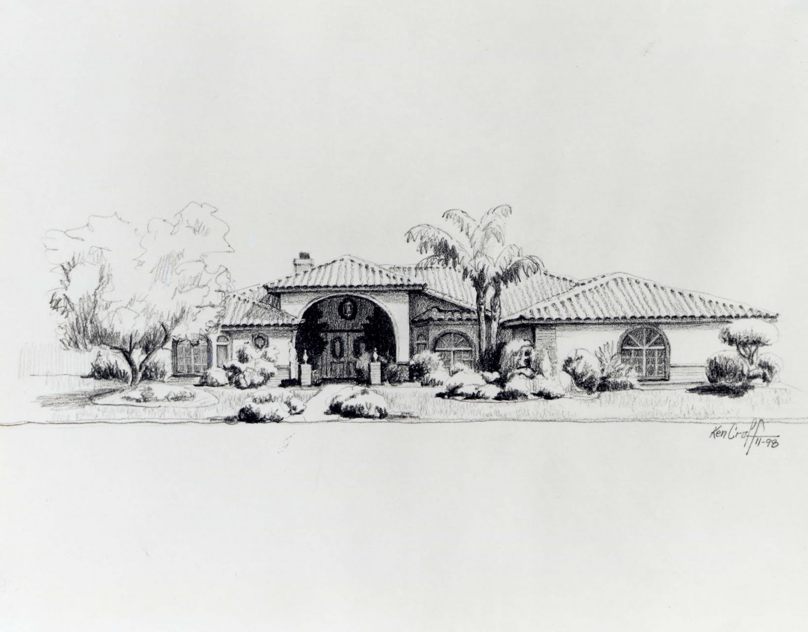 Artistic Amblings: Our Favorite House, graphite on paper, 9 x 12