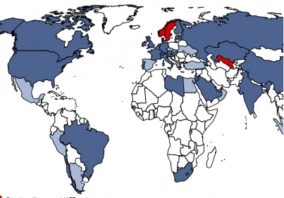 LTE Map of Asia, Europe, Africa, Russia, North & South America