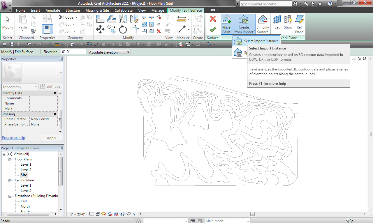 Salukitecture: Creating a Toposurface in Revit with AutoCAD