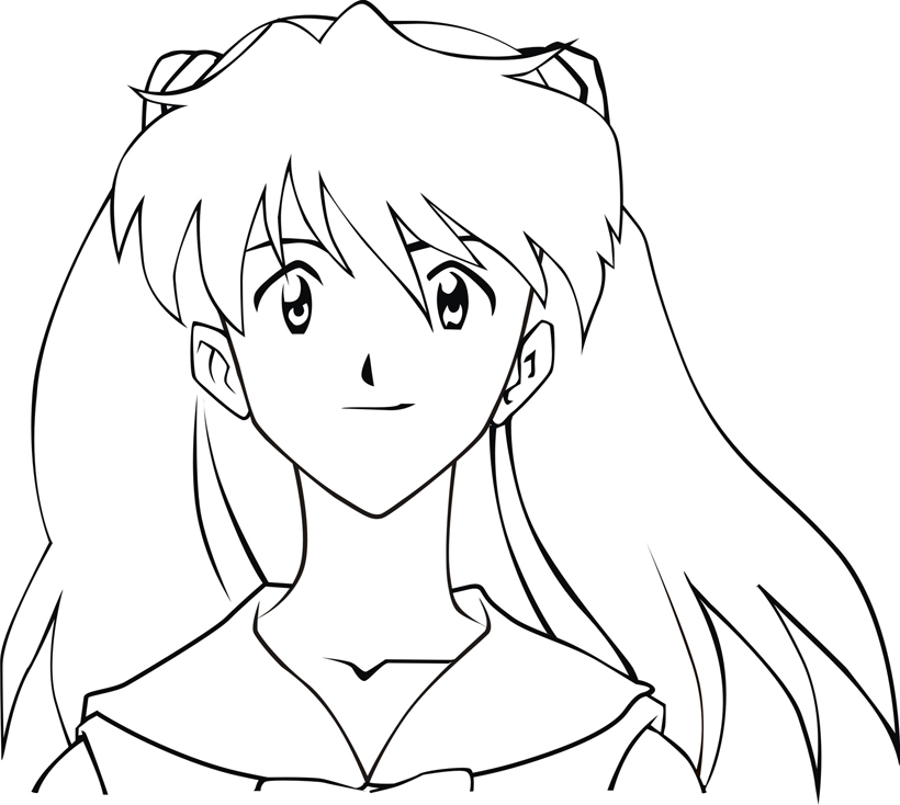quickdraw kids: Asuka Langley colouring image