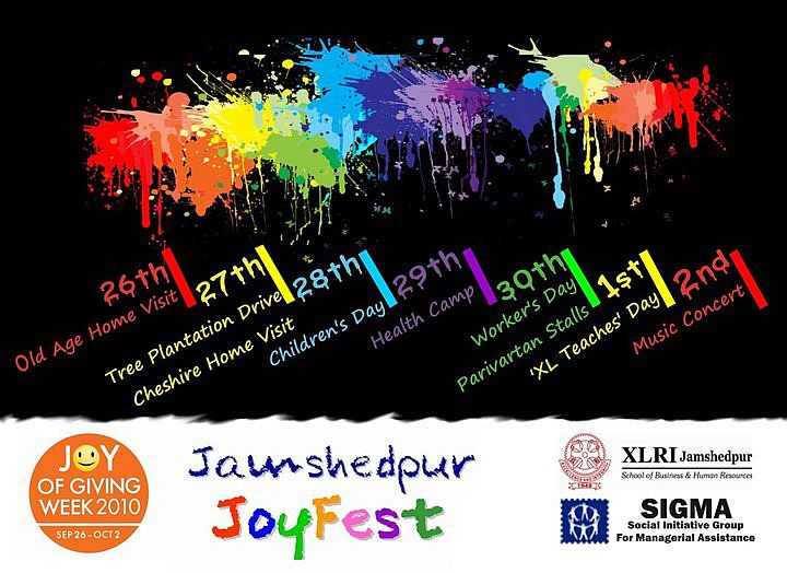 Joy of Giving Week: Jamshedpur JoyFest 2010: 12. Joy of Giving Week ...