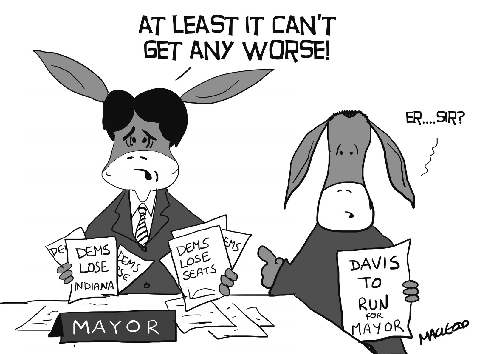 MacLeod Cartoons: Davis to Run for Mayor of Evansville
