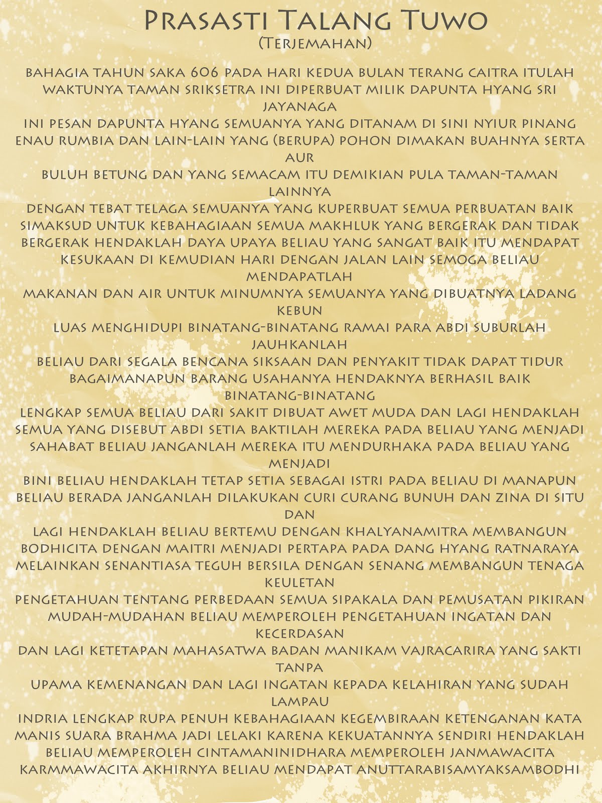 Prasasti Talang Tuo ~ Museum SMB II