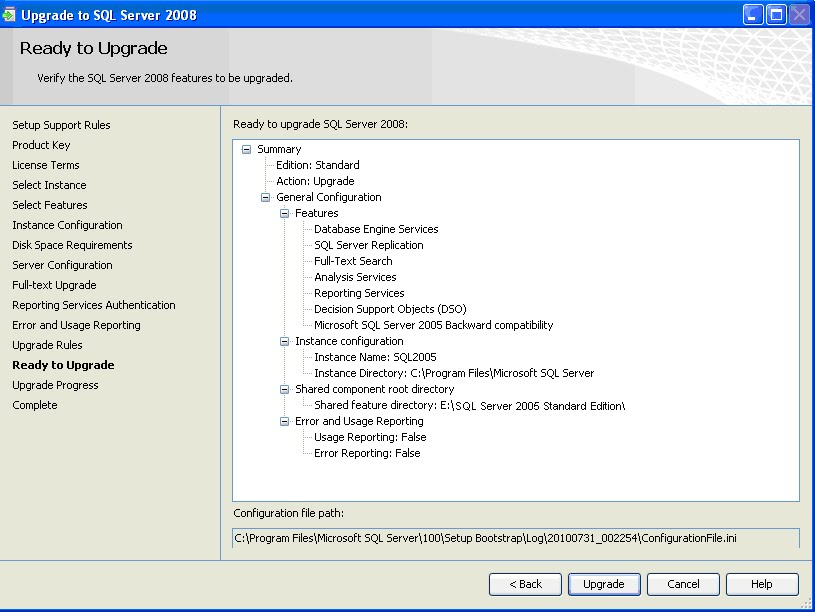 SQL Server Buddy: Upgrade SQL 2005 to SQL 2008
