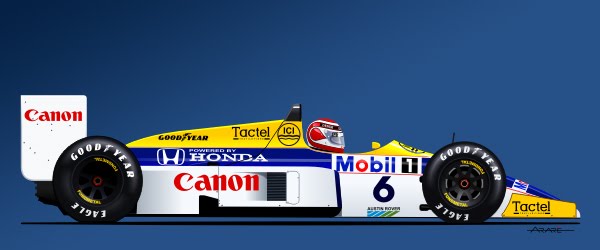 Ararê Ilustração: "Os F1 do Piquet" - 1986 - Williams FW11