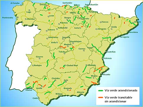 Via Verde Teruel: VÍAS VERDES EN ESPAÑA