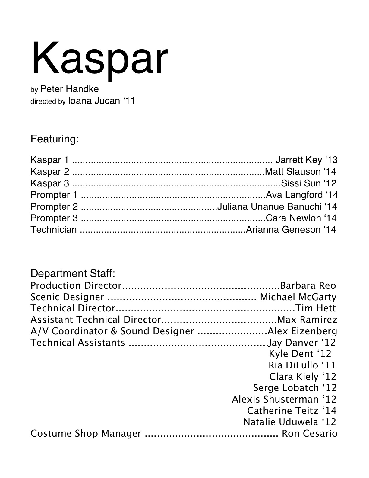 Kaspar: A Play