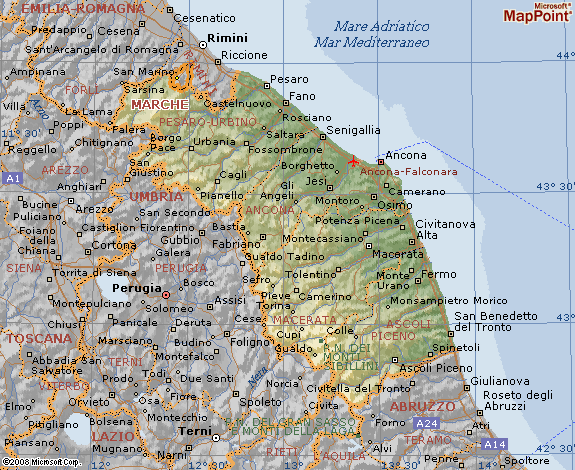 Cartina Geografica Costa Adriatica Marche