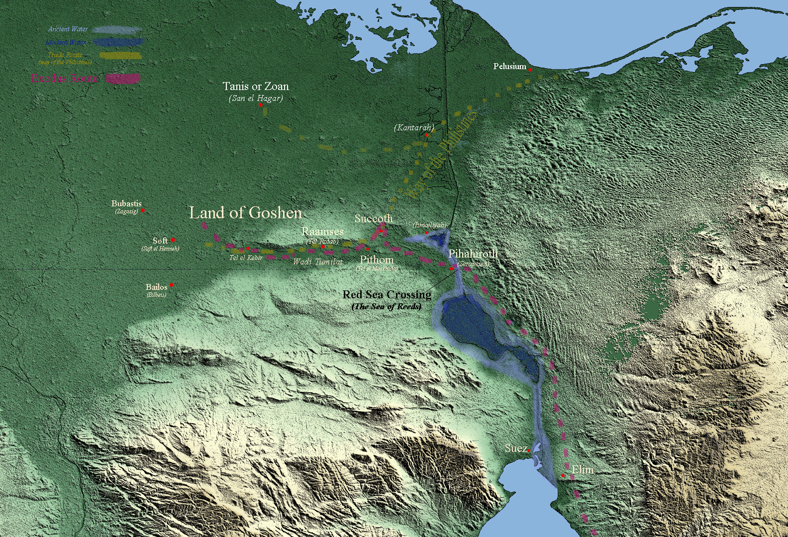 Map Of Where The Israelites Cross The Red Sea