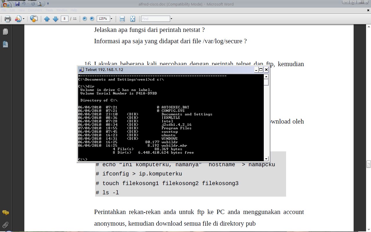 Hebring_Study: Remote Menggunakan Telnet Client pada Windows XP