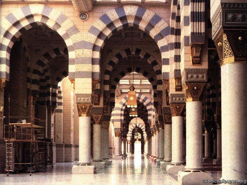 Inside View of Masjid Al Nabawi - Islamic Wallpapers, Kaaba, Madina ...